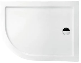 Besco Asymetrická sprchová akrylátová vanička SATURN AS 100x80 (120x90) IP Barva: Bílá, Rozměry (cm): 100x80, Orientace: Pravá