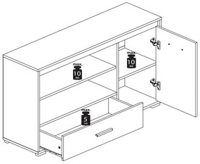 TV stolek GVENDA - světlý dub sonoma