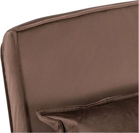 Rozkládací křeslo Halsin Velvet, hnědá