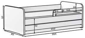 Bílá dětská postel s roštem 80x200 cm Duuli – ELTAP