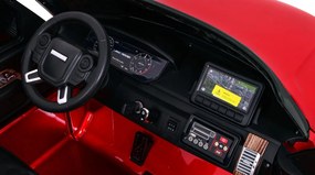 Ramiz Range Rover HSE lakované dětské auto pro 2 děti červené SUV + ovladač na dálkové ovládání + audio panel