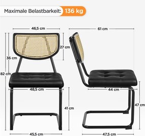 Sada 4 ks – Jídelní židle Yaheetech – rezavě hnědá, 48,5 cm (šířka) × 61 cm (hloubka) × 82 cm (výška) (267520814278)