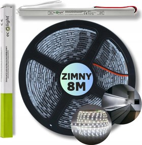 Set 8 m Pásek Led pásek Smd bílý studený s napájecím zdrojem 12 V