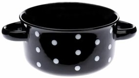 Keramická miska s puntíky 560 ml, černá