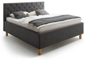 Čalouněná postel kartika s úložným prostorem 180 x 200 cm antracitová MUZZA