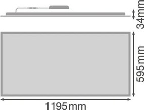 LED panel LEDVANCE Compact 1200x600mm 53W/4000K neutrální bílá UGR<19