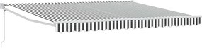 Zatahovací markýza antracitová a bílá 4 x 3 m textil a hliník 3216115