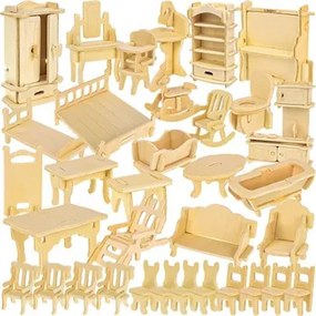 Dřevěná sada nábytku skládací Kruzzel 23542 set pro panenky