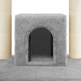 Škrabadlo pro kočky se sisalovými sloupky světle šedé 110 cm 171480