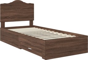 Rám postele se zásuvkou Hnědý dub 70 x 190 cm Kompozitní dřevo 3413672