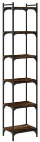 Petromila Knihovna s 6 policemi kouřový dub 40x30x188 cm kompozitní dřevo
