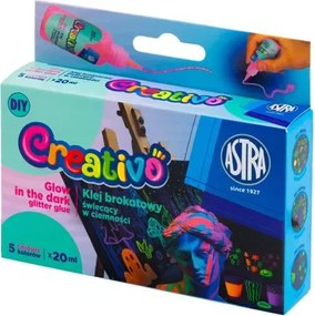 ASTRA CREATIVO Svítící barvy na gelové samolepky 5x20 ml / 5 barev / S