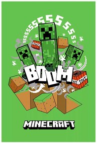 Fleecová deka Minecraft - motiv Creepers Boom - 100 x 150 cm
