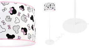 Dětská stojací lampa Minnie, 1x textilní stínítko se vzorem,