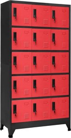 vidaXL Uzamykatelná skříň 90 x 40 x 180 cm ocel [339825] Barva: antracitová a červená