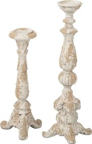 Béžový antik svícen Antiqou French - 16*16*55 cm
