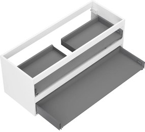 Mexen Box-A, závěsná skříňka 120 cm, 2 zásuvky, bílá matná, 91AX0-1200-470-2-01