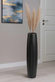 Vysoká váza VERTIGA, sklolaminát, výška 80 cm, černý mat