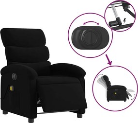 Elektrické masážní polohovací křeslo černé textil 3203968