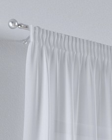 Záclona voálová jednoduchá s řasící páskou barva bílá látka poloprůhledná, pletený vzor