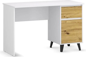 Psací stůl BORG 1d1s/120 bílý / dub artisan