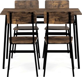 Jídelní set CORTINA 1+4 - old wood 2 / černé kovové nohy