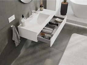 Mexen Orio, koupelnová skříňka 100 cm s umyvadlem Otis, 1 zásuvka, bílá matná, 91A10-10023-1-BF01-W18M01