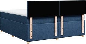 Box spring postel s matrací modrá 200x200 cm textil 3286807