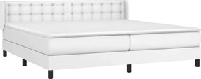 Box spring postel s matrací bílá 200x200 cm umělá kůže 3130800