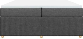 Box spring postel s matrací tmavě šedá 200x200 cm textil 3285596