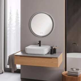 Brilagi-LED Stm. vyhř. zrcadlo s pods. ALU PRO LED/18W/230V pr.60 cm IP44 l. ch.