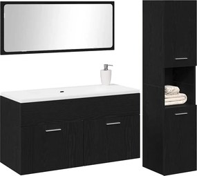Sada koupelnového nábytku 3 ks Černý dub 90 x 38,5 x 46 cm 3334326