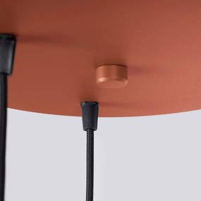 Kovové závěsné svítidlo v terakotové barvě se skleněným stínidlem ø 25 cm Orbital – Sollux