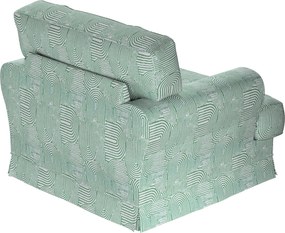 Potah na křeslo IKEA Ekeskog barva zelená látka pletený vzor, vzorované