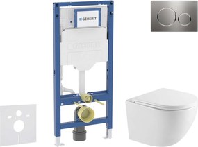Geberit Duofix - Set předstěnové instalace, klozetu Oudee a sedátka softclose, tlačítko Sigma20, nerez SANI11CA6170