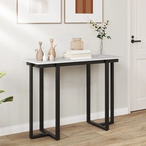 Costway Konzolový stůl úzký, moderní s mramorovým vzhledem – 107 × 40 × 79,5 cm