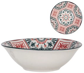 Bílá keramická miska s červeným vzorem Mibbo - Ø 15*5 cm / 350 ml