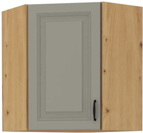 Kuchyňská skříňka Stilo 60x60 GN-72 1F (45°) korpus dub artisan, dvířka světle šedá CLAY