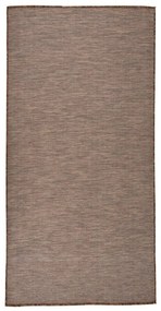 Venkovní hladce tkaný koberec 100x200 cm hnědá 340787