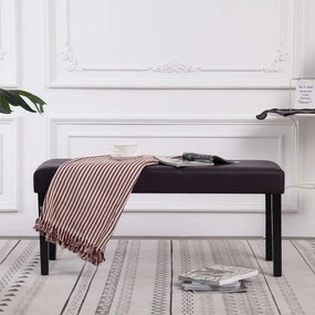 Lavice 106 cm hnědá umělá kůže 281310