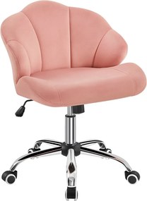 Kancelářská židle Yaheetech – růžová, 60 cm (šířka) × 60 cm (hloubka) × 76,5 cm – 86 cm (266901824875)