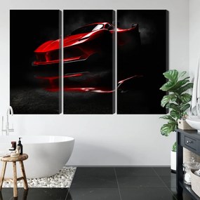 Vícedílný obraz Červené Sportovní Auto 3D Nedostatek Nedostatek Přírodní plátno 180x120