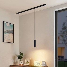 Závěsná lampa Lindby Linaro, 20 cm, černá, 1-fázová, Ø 6 cm