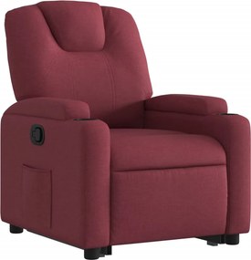 Zvedací polohovací křeslo vínové textil 3204371
