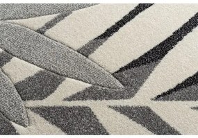 koberec FEEL 1827/16811 LISTY šedá / krémový velikost 120x170 cm | krásné koberce cz