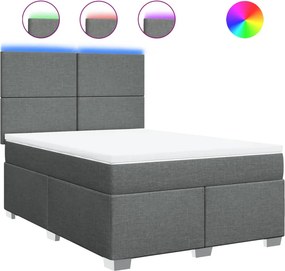 Box spring postel s matrací tmavě šedá 140x200 cm textil 3292805