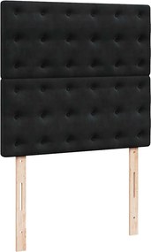 Box spring postel s matrací černá 80 x 200 cm samet 3292204