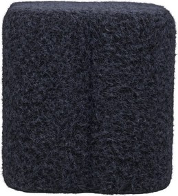 Tmavě modrý taburet z textilie bouclé Durban – House Nordic