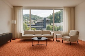 ITC, Metrážový koberec Bella Marbella 53, na míru, šíře 3m,4m,5m, oranžová, filc, ložnice
