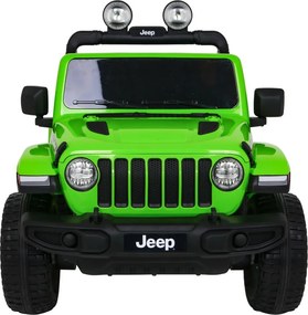 Ramiz Jeep Wrangler Rubicon elektrické auto pro děti zelené + dálkové ovládání + MP3 LED rádio + EVA kola
